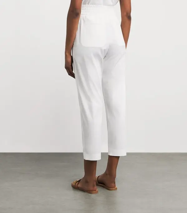 Eleventy Elasticated Waist Straight Leg Cropped Trousers