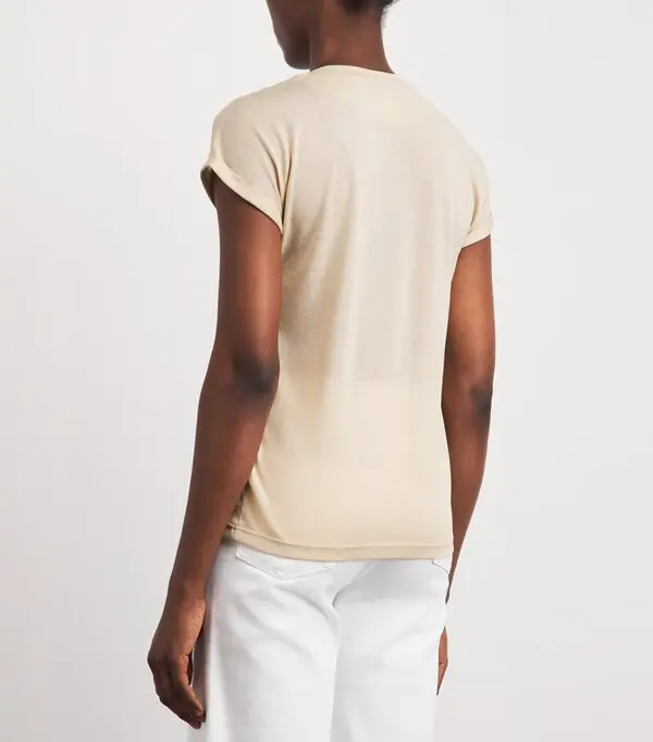 Eleventy Metallic Thread T-shirt - Beige