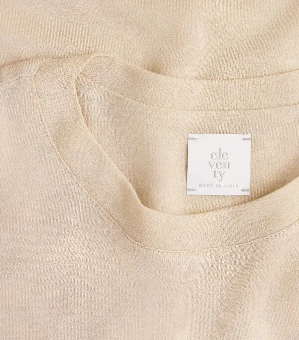 Eleventy Metallic Thread T-shirt - Beige