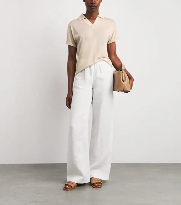 Eleventy Metallic Thread Polo Shirt - Beige
