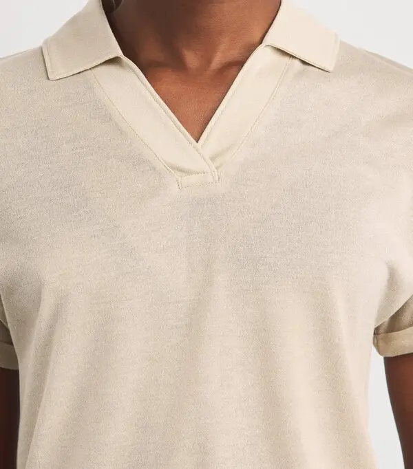 Eleventy Metallic Thread Polo Shirt - Beige