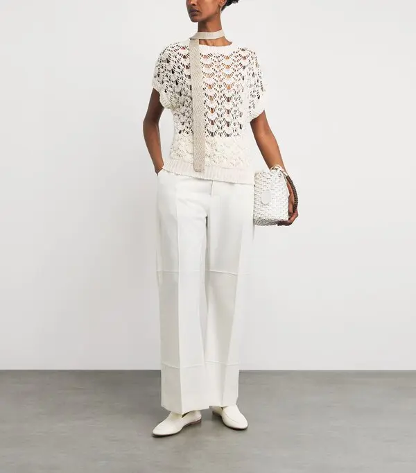 Eleventy Knitted Linen-silk Sweater