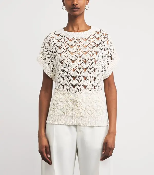 Eleventy Knitted Linen-silk Sweater