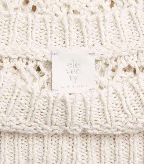 Eleventy Knitted Linen-silk Sweater