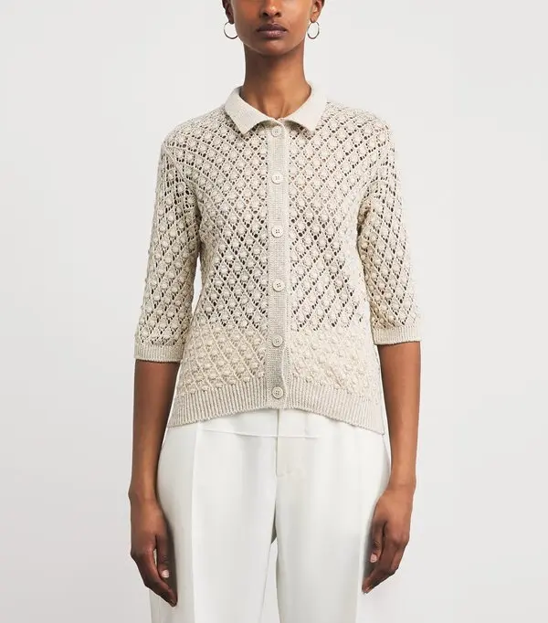 Eleventy Linen-cotton-silk Blend Knitted Shirt
