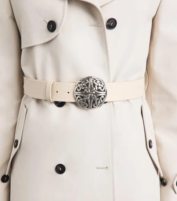 Eleventy Woven Buckle Leather Belt