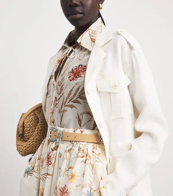 Eleventy Suede Western Belt - Beige
