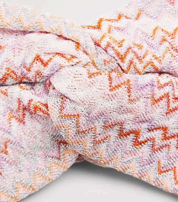Missoni Knot-front Zigzag Headband - Pink
