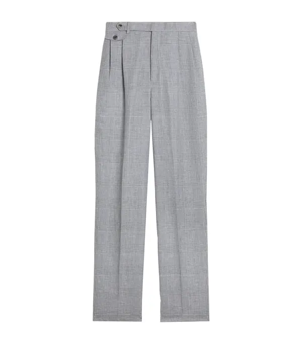 Dunhill Prince Of Wales Check Tailored Trousers - Grey
