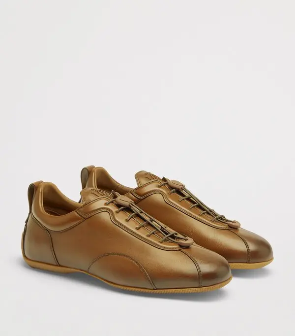 Dunhill Patina Calfskin Davies Sneakers - Beige