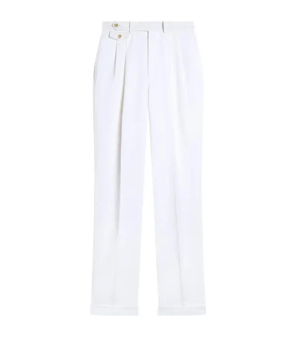 Dunhill Linen Double-pleated Formal Trousers