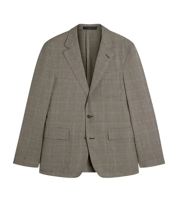 Dunhill Wool-cashmere Check Cavendish Blazer - Beige