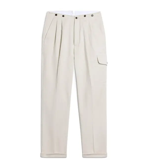 Dunhill Cotton Double-pleat Chinos - Grey