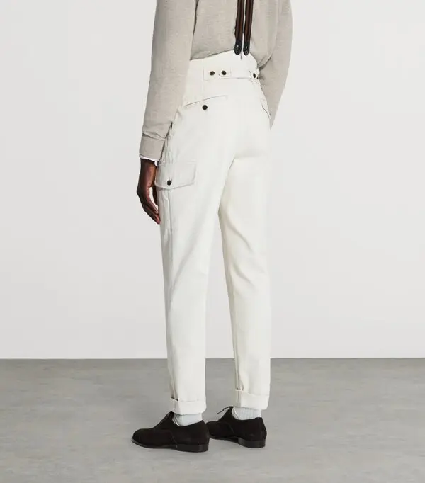 Dunhill Cotton Double-pleat Chinos - Grey