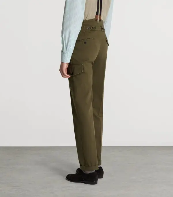 Dunhill Cotton Double-pleat Chinos - Green