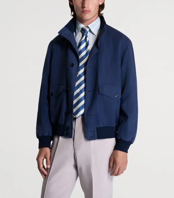 Dunhill Cotton-blend Bomber Jacket - Purple