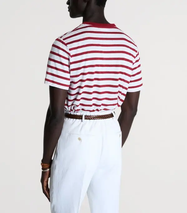 Dunhill Linen-cotton Stripe T-shirt