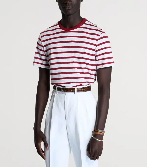 Dunhill Linen-cotton Stripe T-shirt