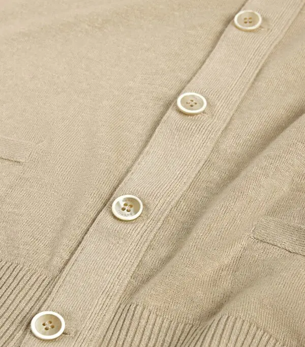 Dunhill Linen-cashmere V-neck Sweater Vest - Beige