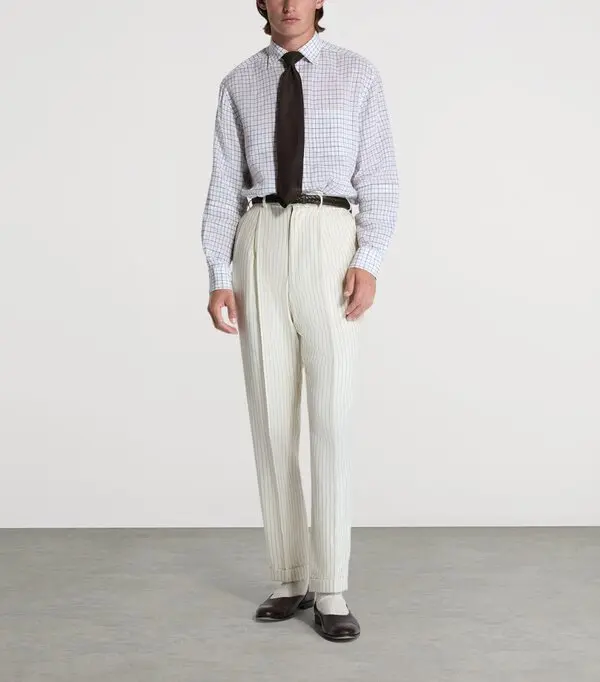 Dunhill Linen Tattersall Check Shirt