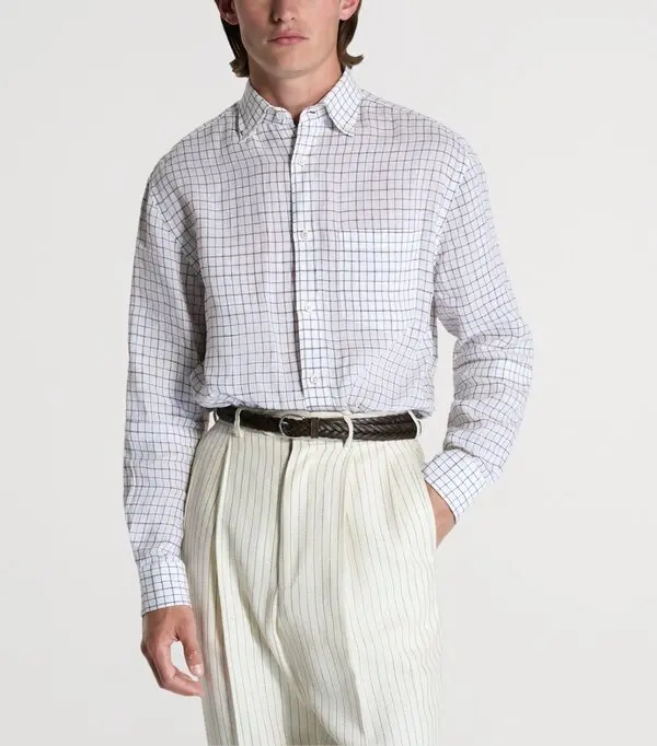 Dunhill Linen Tattersall Check Shirt