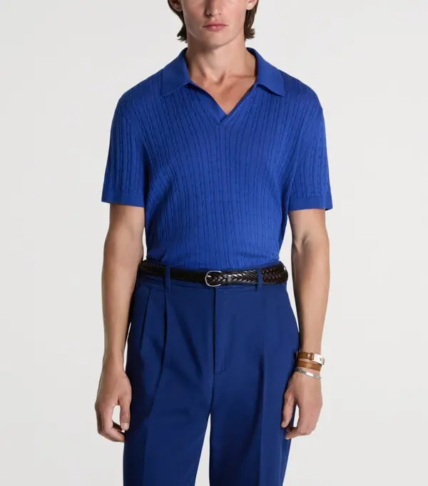 Dunhill Cotton-mulberry Silk Polo Shirt