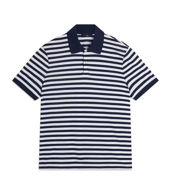 Dunhill Mulberry Silk-cotton Polo Shirt - Navy