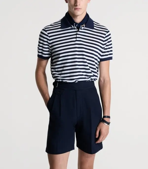 Dunhill Mulberry Silk-cotton Polo Shirt - Navy