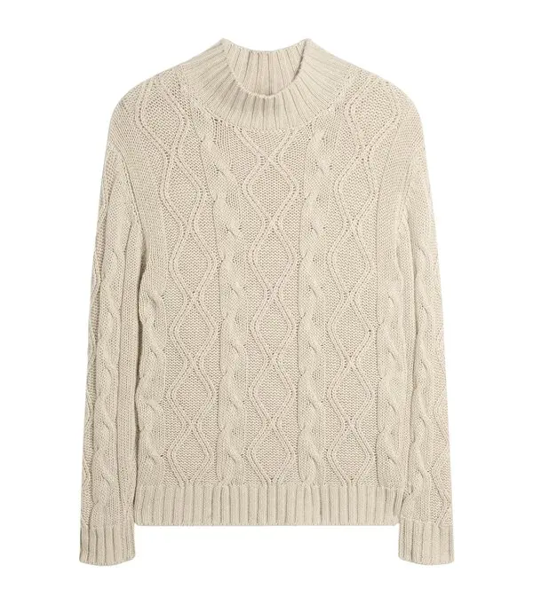 Dunhill Cashmere-blend Aran Cable-knit Sweater - Ivory