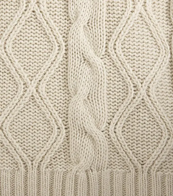 Dunhill Cashmere-blend Aran Cable-knit Sweater - Ivory
