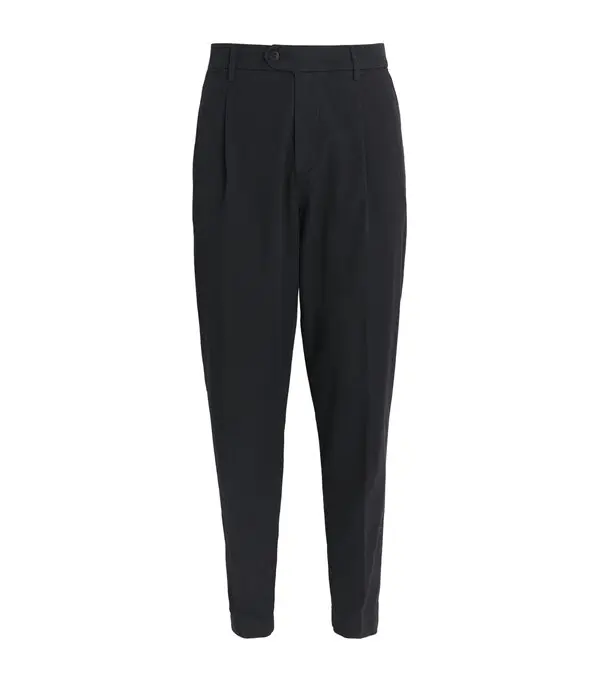 Eleventy Stretch Cotton Relaxed Fit Trousers - Black