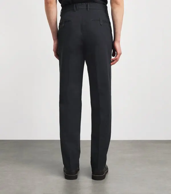 Eleventy Stretch Cotton Relaxed Fit Trousers - Black