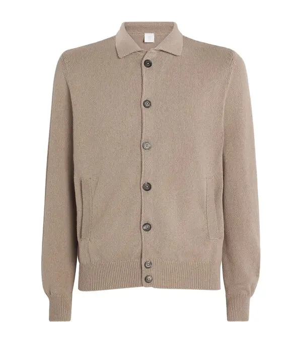 Eleventy Cotton-silk Cardigan With Collared Neckline