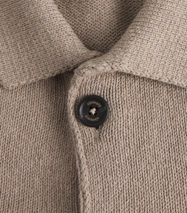 Eleventy Cotton-silk Cardigan With Collared Neckline
