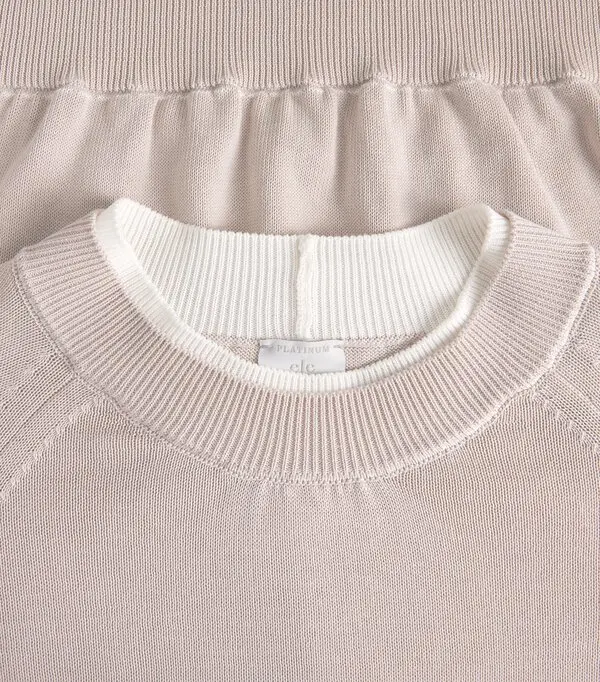Eleventy Cotton Sweater With Contrasting Trim - Beige