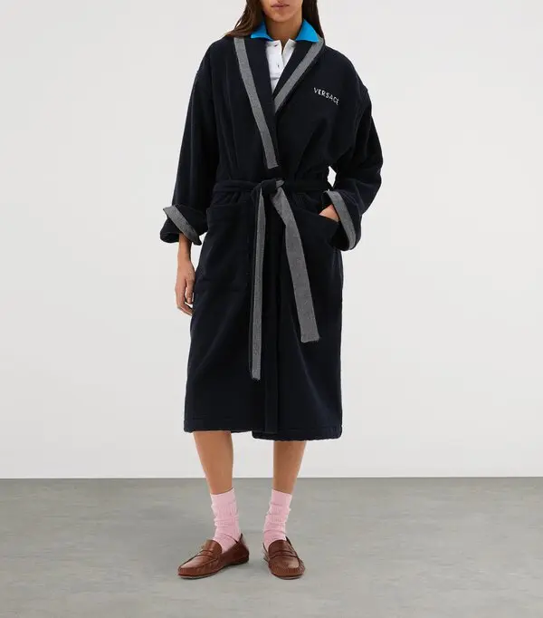Versace Cotton Medusa Robe - Blue