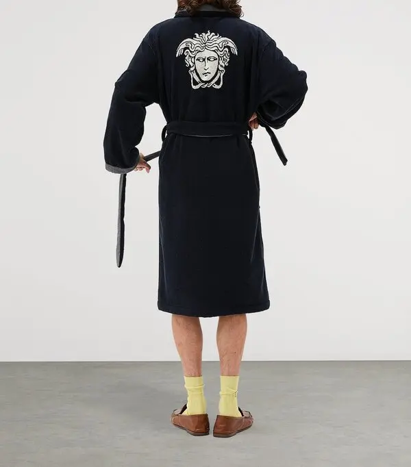 Versace Cotton Medusa Robe - Blue