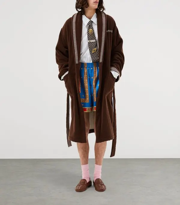 Versace Cotton Medusa Robe - Brown