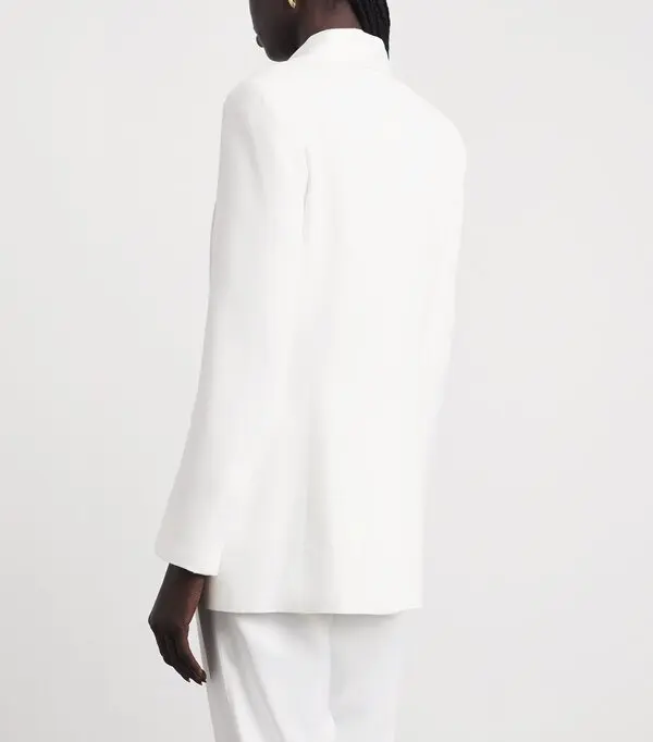 Eleventy Twill Tuxedo Jacket With Shawl Lapel - White