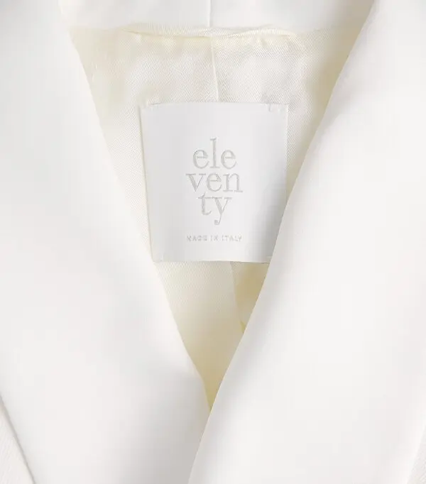 Eleventy Twill Tuxedo Jacket With Shawl Lapel - White