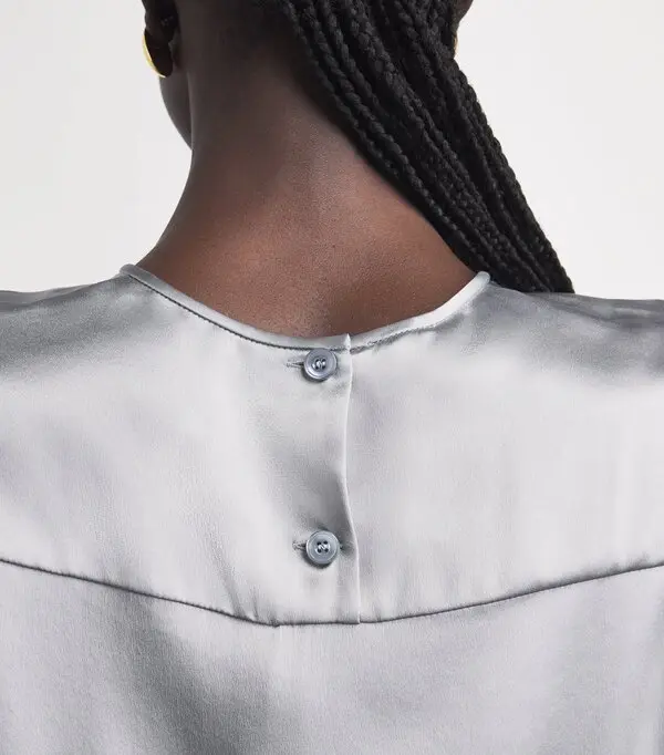 Eleventy Silk Satin Crew Neck T-shirt