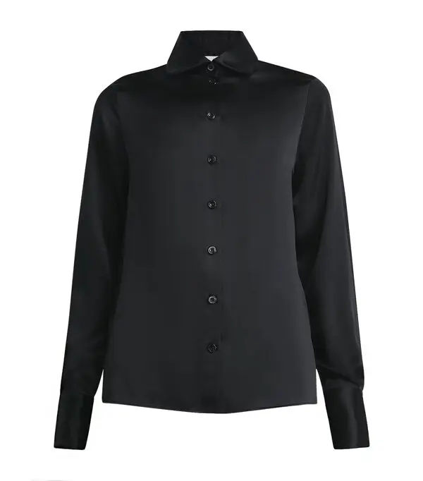 Eleventy Silk Satin Long Sleeve Shirt