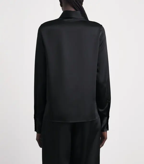 Eleventy Silk Satin Long Sleeve Shirt