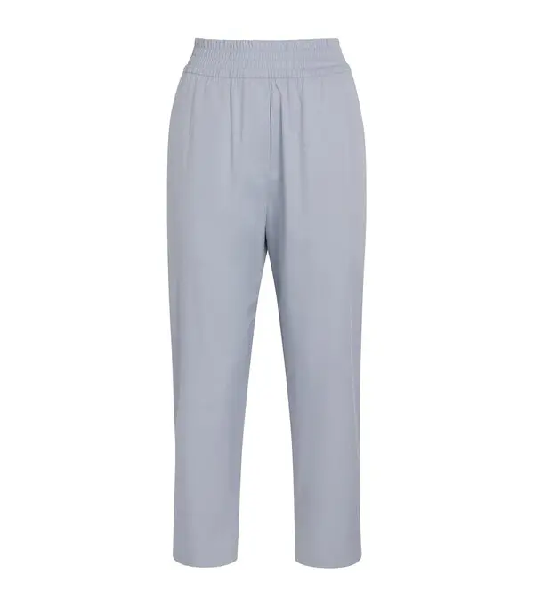 Eleventy Cropped Elasticated Waist Trousers - Blue