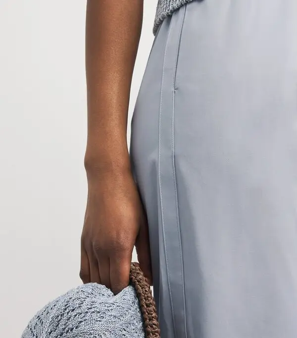 Eleventy Cropped Elasticated Waist Trousers - Blue