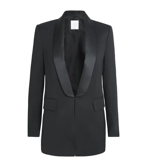 Eleventy Twill Tuxedo Jacket With Shawl Lapels - Black