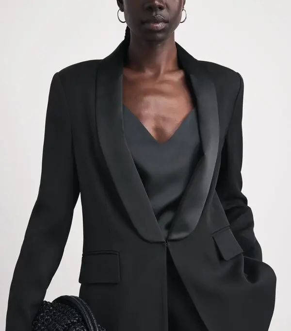 Eleventy Twill Tuxedo Jacket With Shawl Lapels - Black