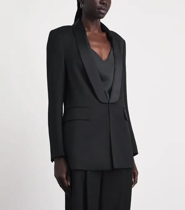 Eleventy Twill Tuxedo Jacket With Shawl Lapels - Black
