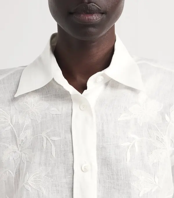 Eleventy Linen Embroidered Shirt