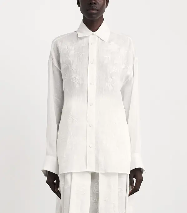 Eleventy Linen Embroidered Shirt